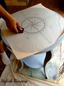 Painted Compass Table - Stylish Revamp